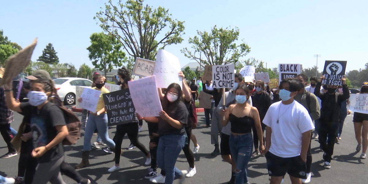 Protesters take to the streets in Nipomo, holding 'Justice for George ...